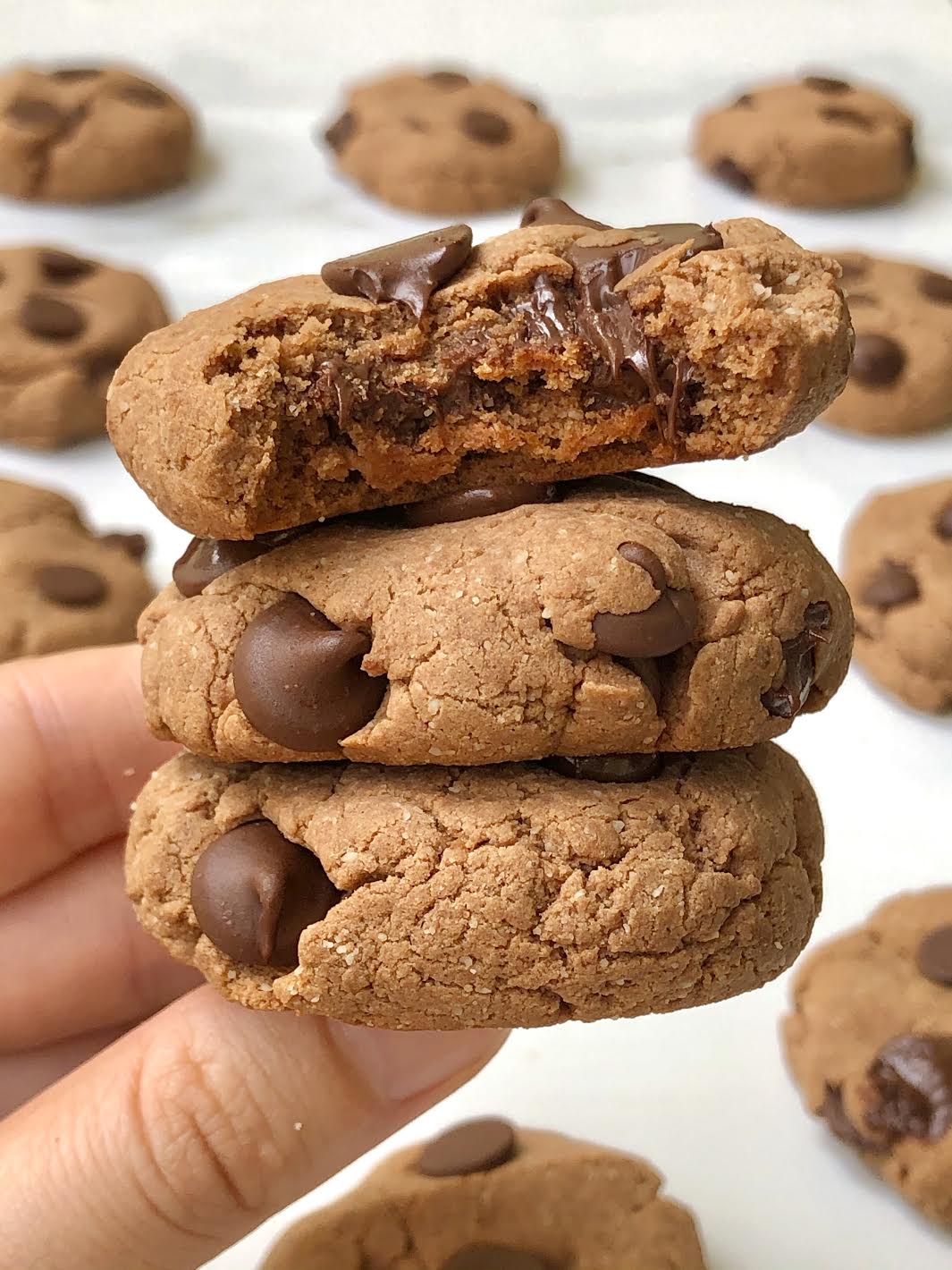 Double Chocolate Chip Protein Cookies - Figgin Delicious